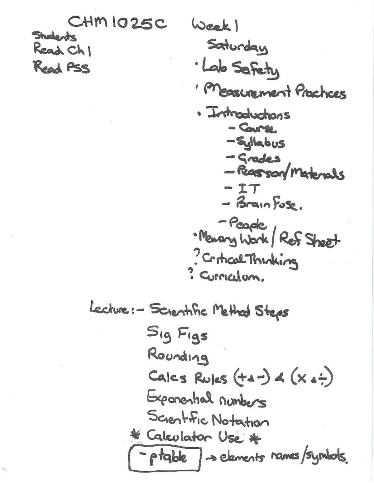 CHM1025C WEEK 01 notes - title - CHM 1025 - Studocu