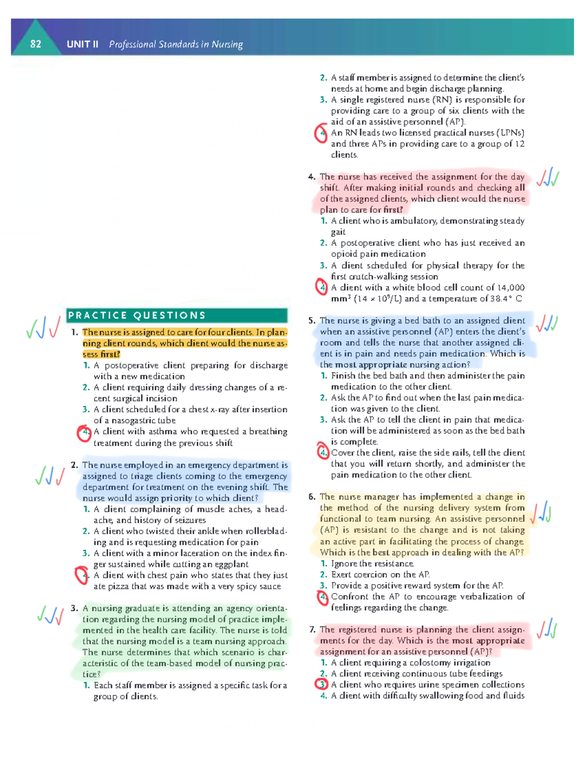 Saunders ch 7 practice questions - Pr#fessi#(a* Sta(dards 82 U"IT II Pr ...