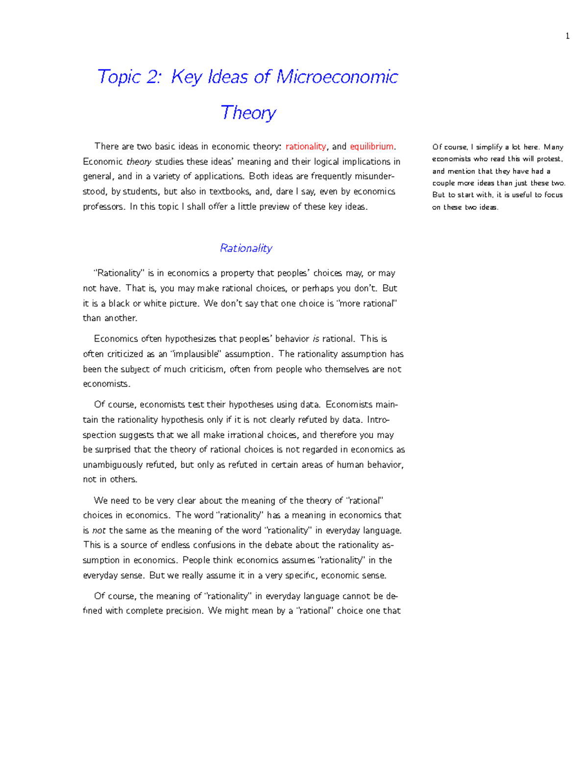 Lecture Notes 2 - materials from ECON 121 at Yale with T. Borgers ...