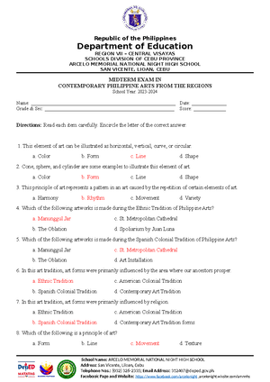 Earth and Life Science Exam - Department of Education REGION VII ...