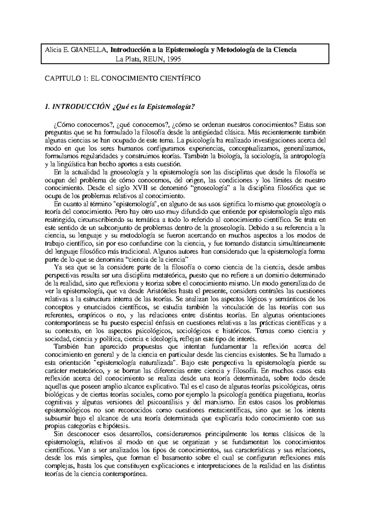 1 - afafafa - Alicia E. GIANELLA, Introducción a la Epistemología y ...