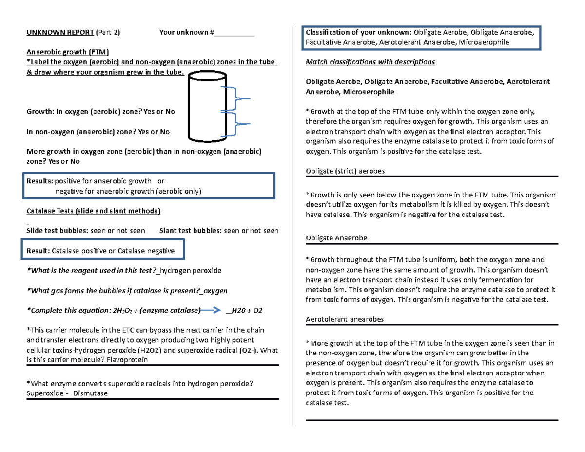 Lab 8 and 9 Worksheet - lab - UNKNOWN REPORT (Part 2) Your unknown ...