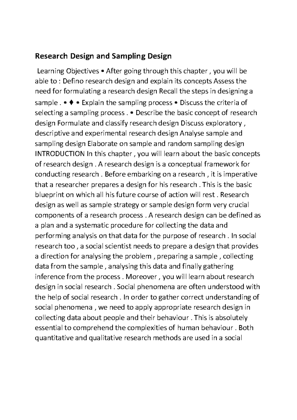 Research Design and Sampling Design - Research Design and Sampling ...