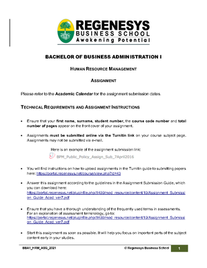 Assignment - BACHELOR OF BUSINESS ADMINISTRATION: RETAIL RETAIL ...
