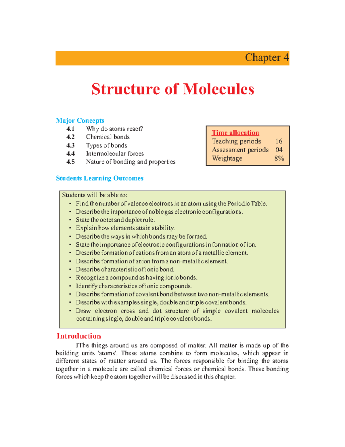 Chapter 4 - Structure of molecules - Chapter 4 Major Concepts 4 Why do ...