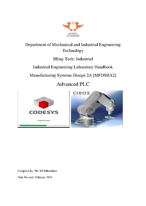 LAB GUIDE FOR MANUFACTURING SYSTEM - PROGRAM : B Eng. INDUSTRIAL ...