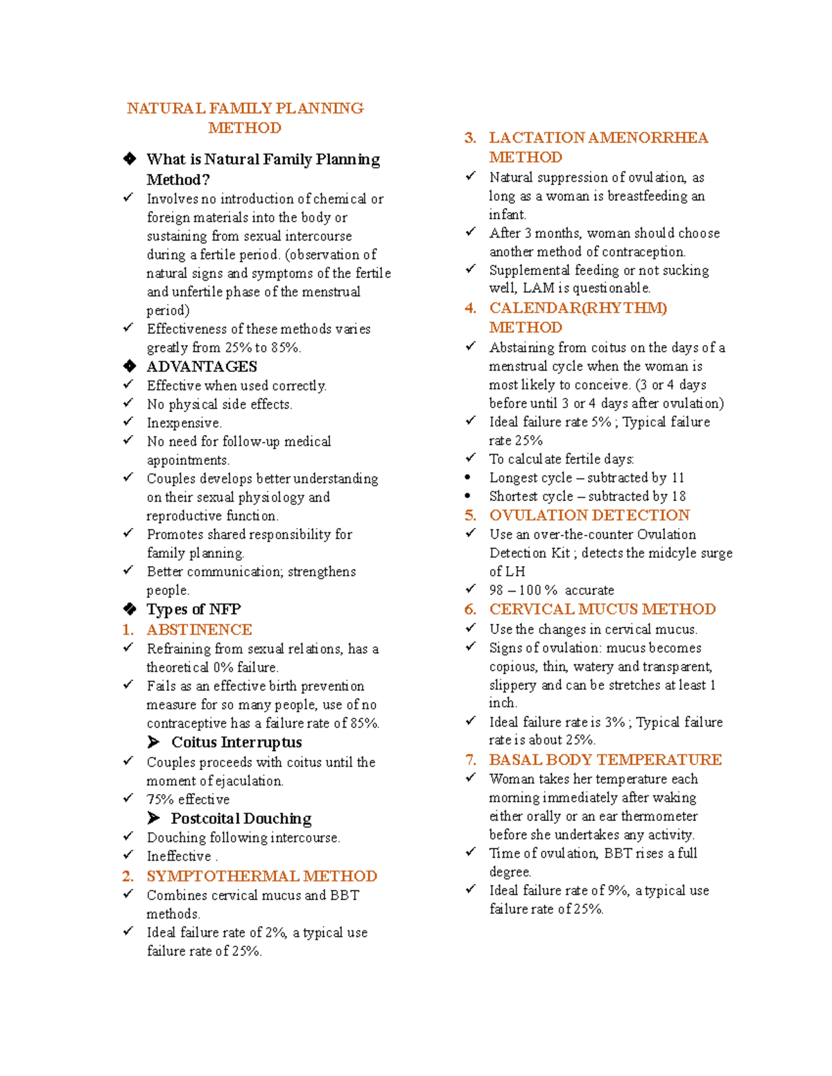 Natural Family Planning Method - NATURAL FAMILY PLANNING METHOD What is ...