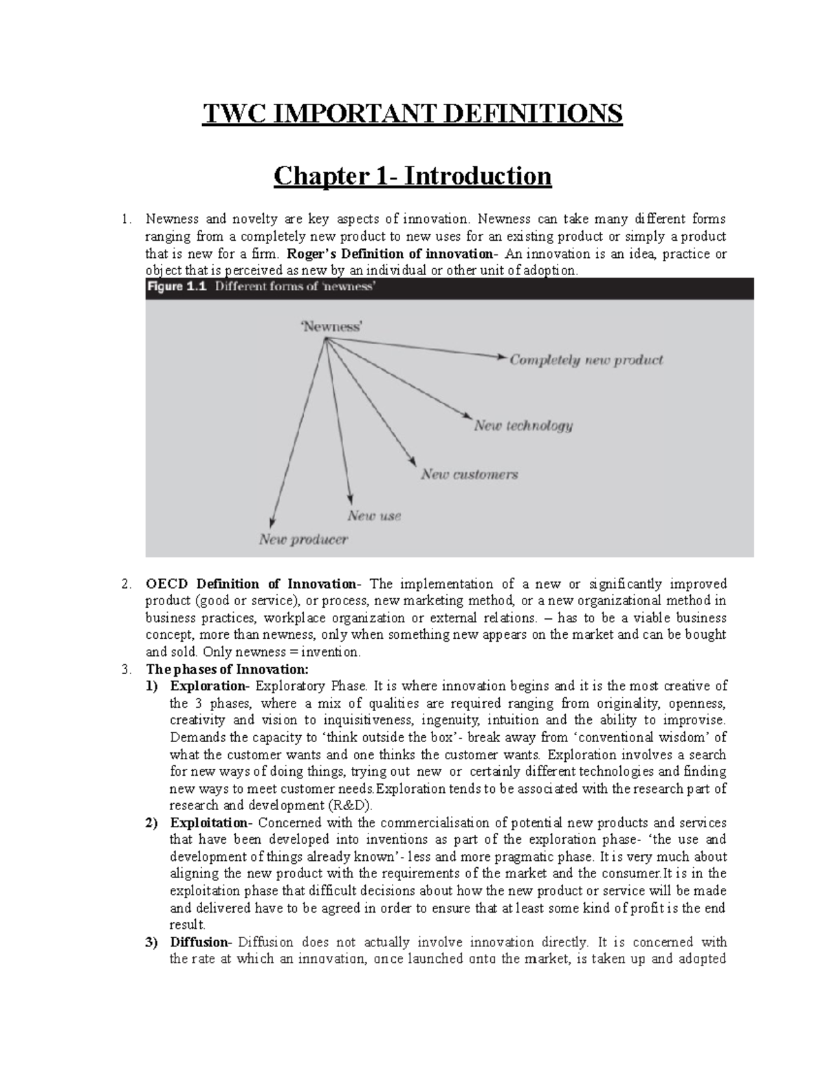 TWC Important Definitions - TWC IMPORTANT DEFINITIONS Chapter 1 ...