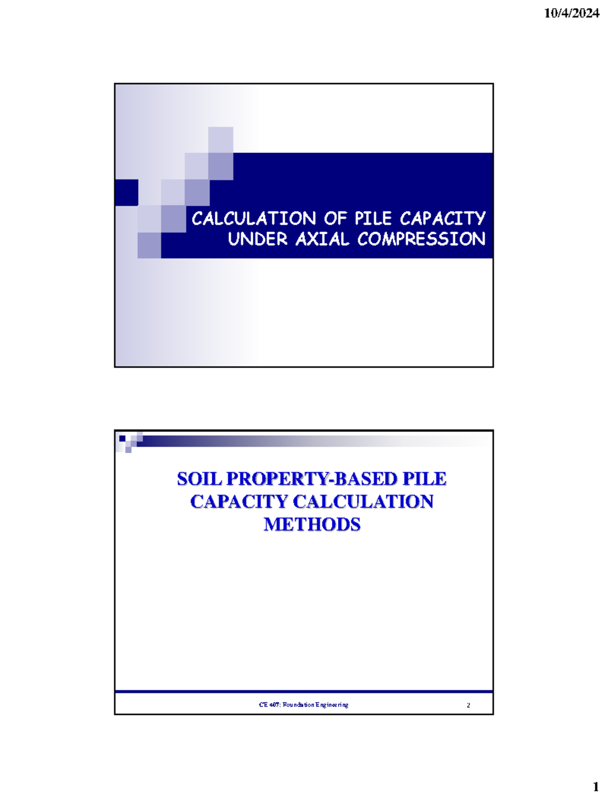 Calculation of Pile Capacity updated - CALCULATION OF PILE CAPACITY ...