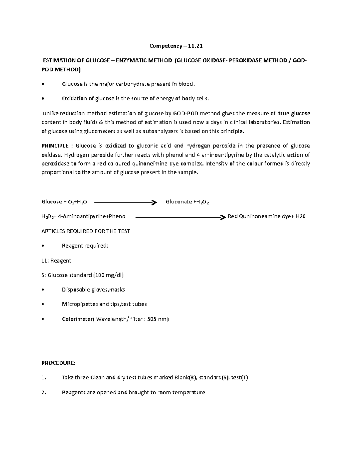 13. BI11.21 Demonstrate estimation of glucose - Competency – 11 ...