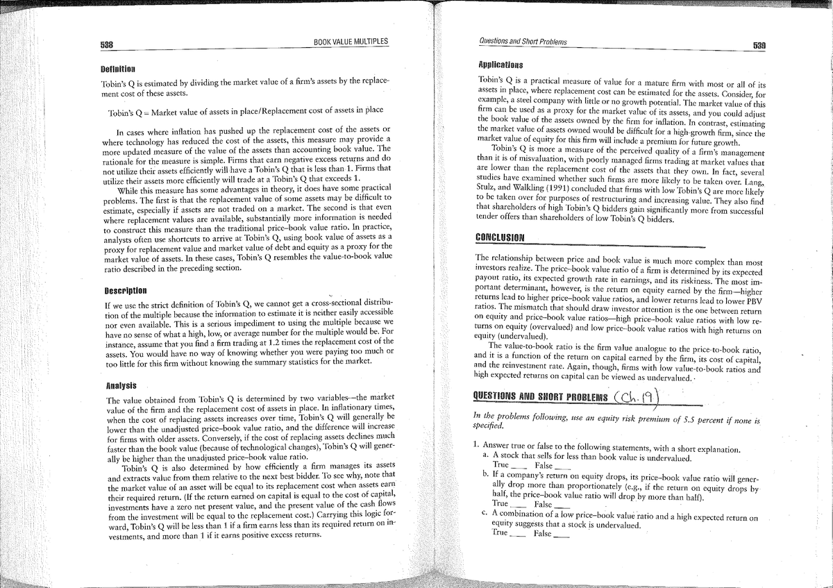 Chapter 19 and 25 textbook questions (scan) - FINM8016 - Studocu