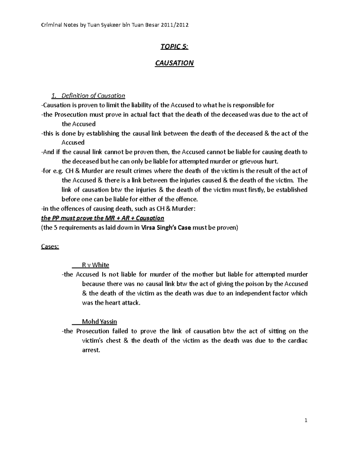 Topic 5oncausation 151017094845 lva1 app6891 - TOPIC 5: CAUSATION 1 ...