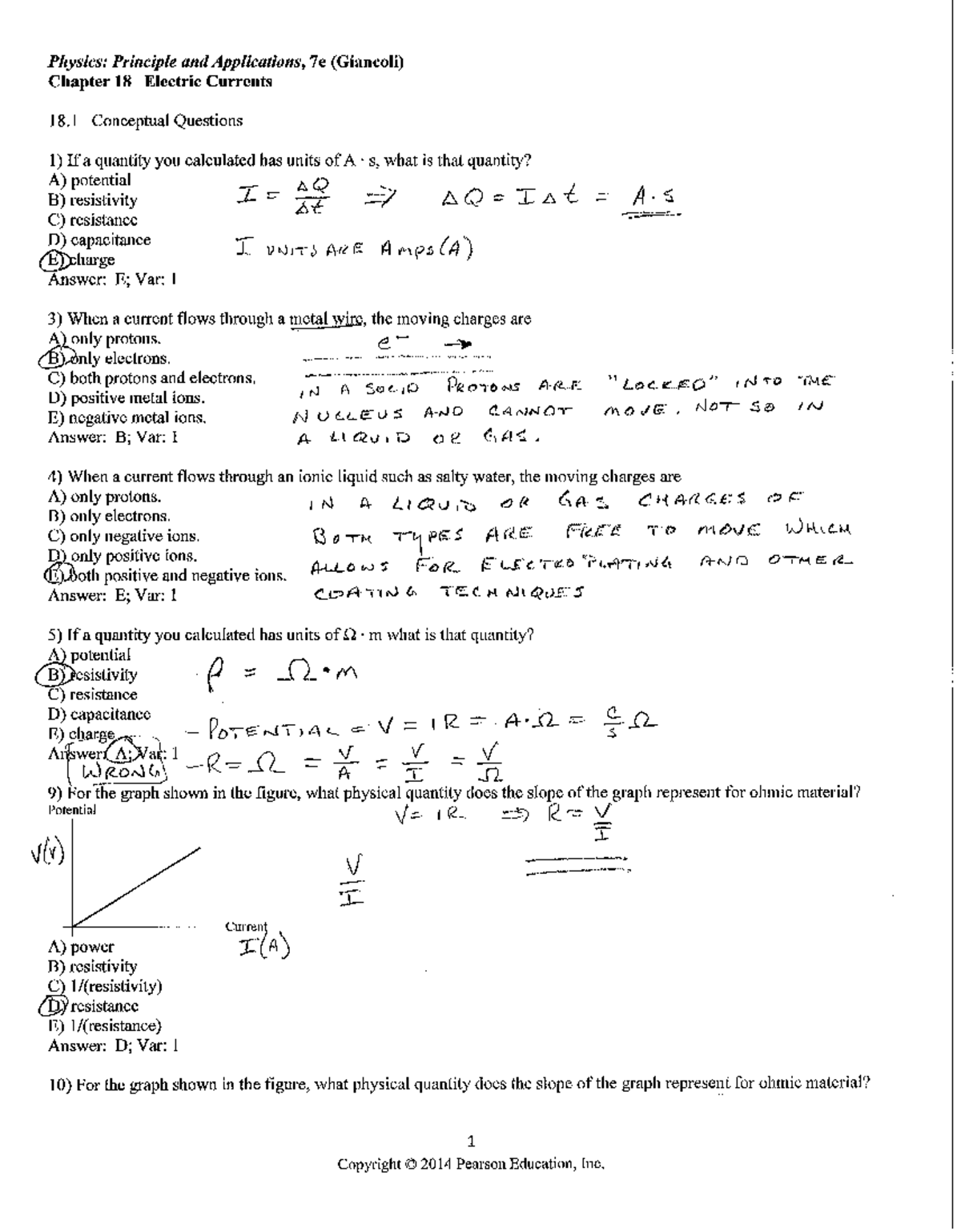 AAA-Ch 18 Electric Current Worksheet w Answers - Studocu