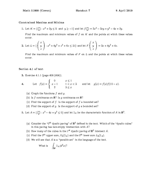510 Handout 3 - Math 51000 (Cowen) Handout 3 15 February 2010 The ...
