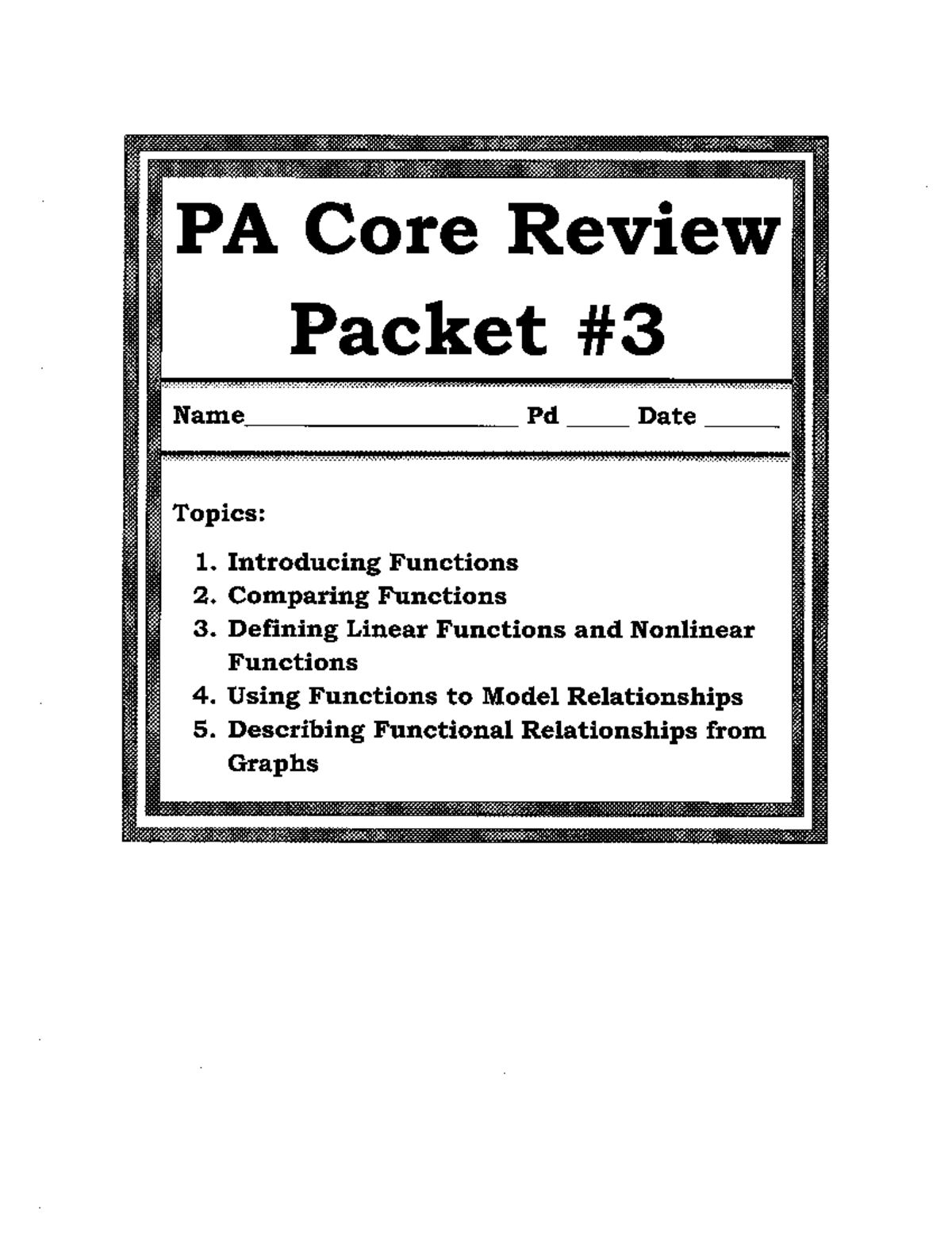 Review Packet 3 - Functions - ESL 76 - Studocu