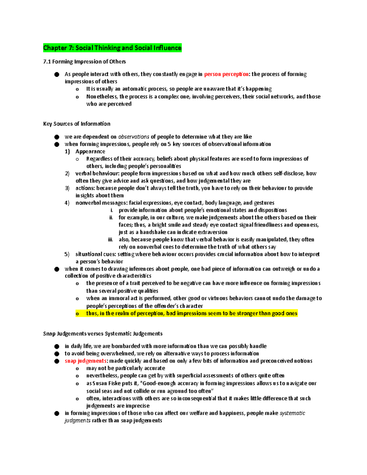Psych 2035 Final Notes: understanding yourself - Chapter 7: Social ...