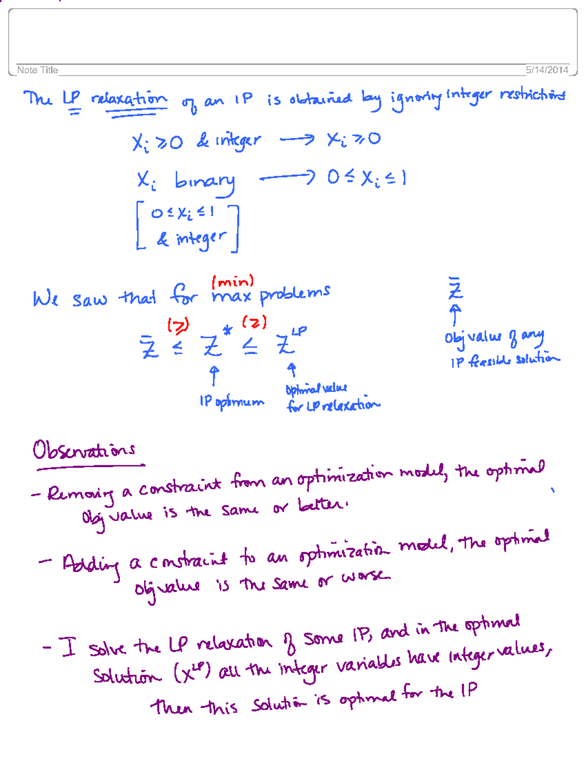 313day20 - Lecture notes 20 - Deterministic Models & Optimization ...