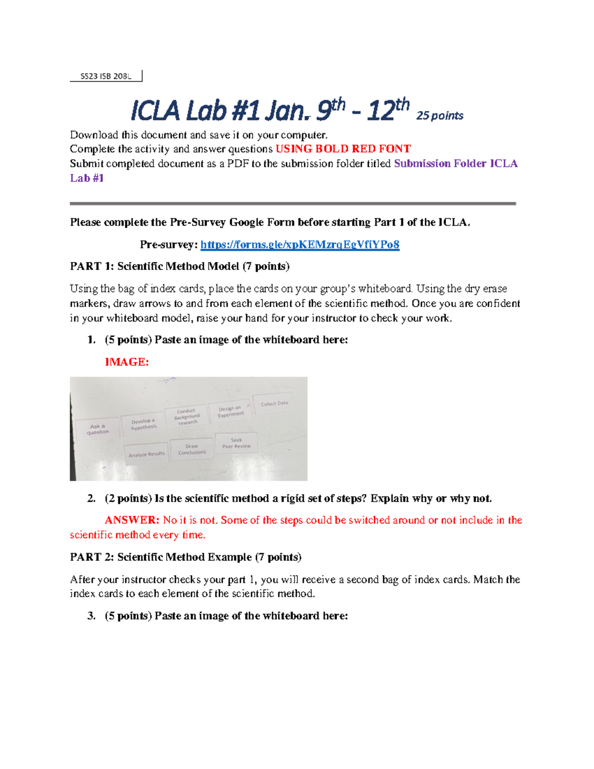 ICLA Lab #01 - ICLA Lab #01 - ICLA Lab # 1 Jan. 9 th - 12 th 25 points Download this document ...