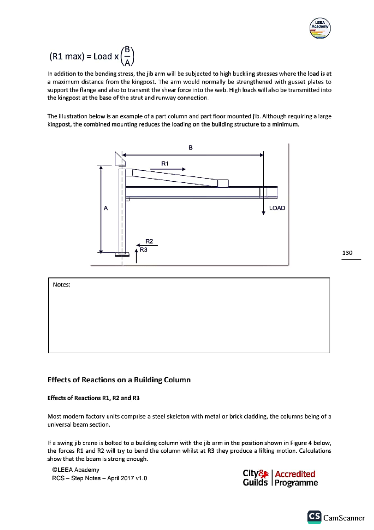 Part 15 - Effects of Reactions on a Building Column Free Standing Jib ...