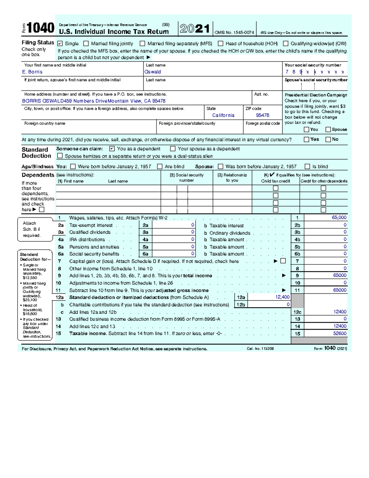 2021 Form 1040 - form about 1040 - Form 1040 U. Individual Income Tax ...
