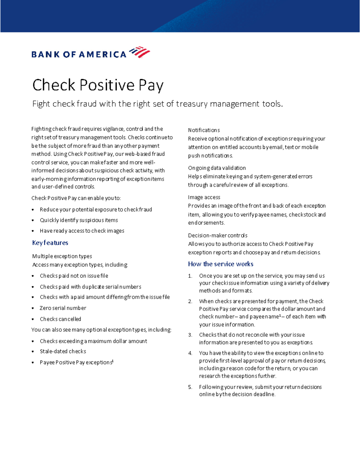 Check postive pay fact sheet - Check Positive Pay Fight check fraud ...