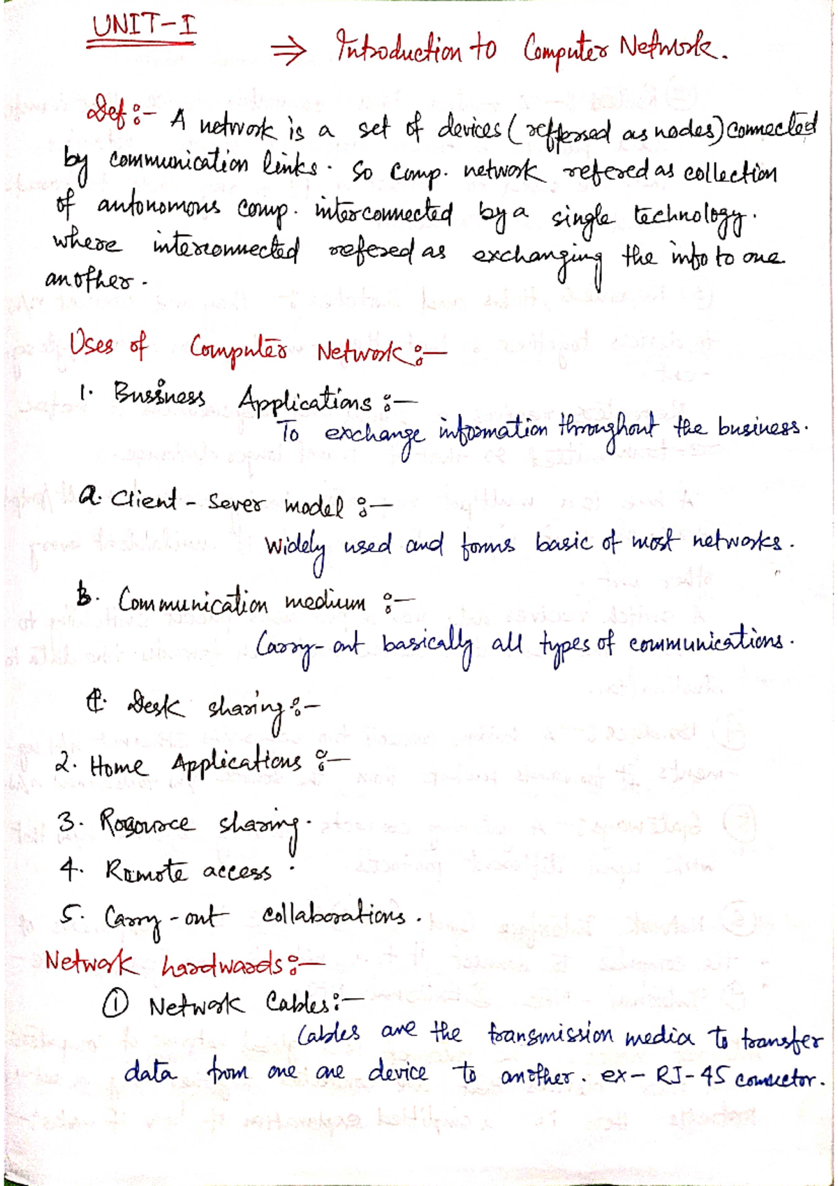 Computer network unit1 - Introduction to Computer Network. A network is a set of devices ...