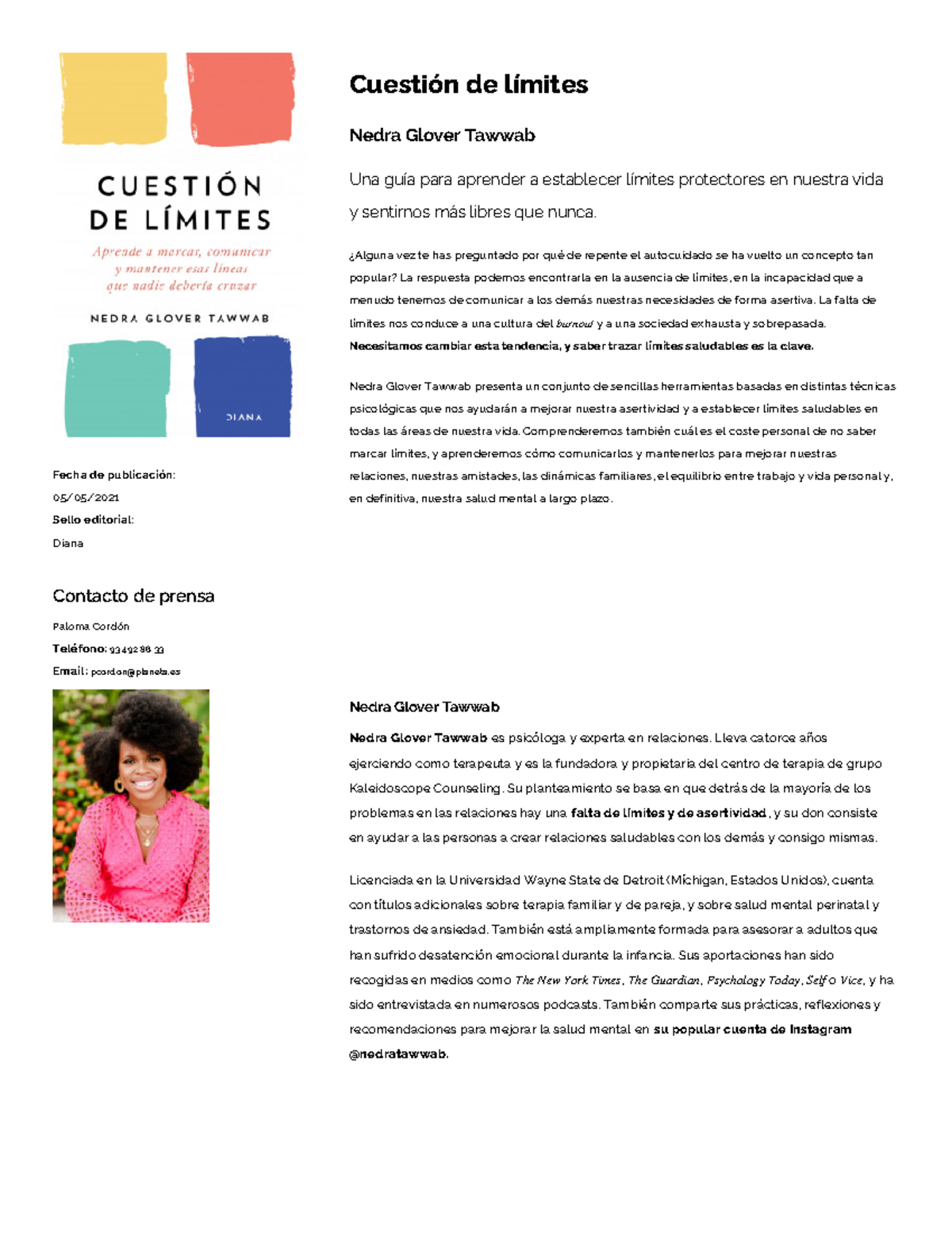 Cuestion-de-limites - Salud emocional - Fecha de publicación : 05/05 ...