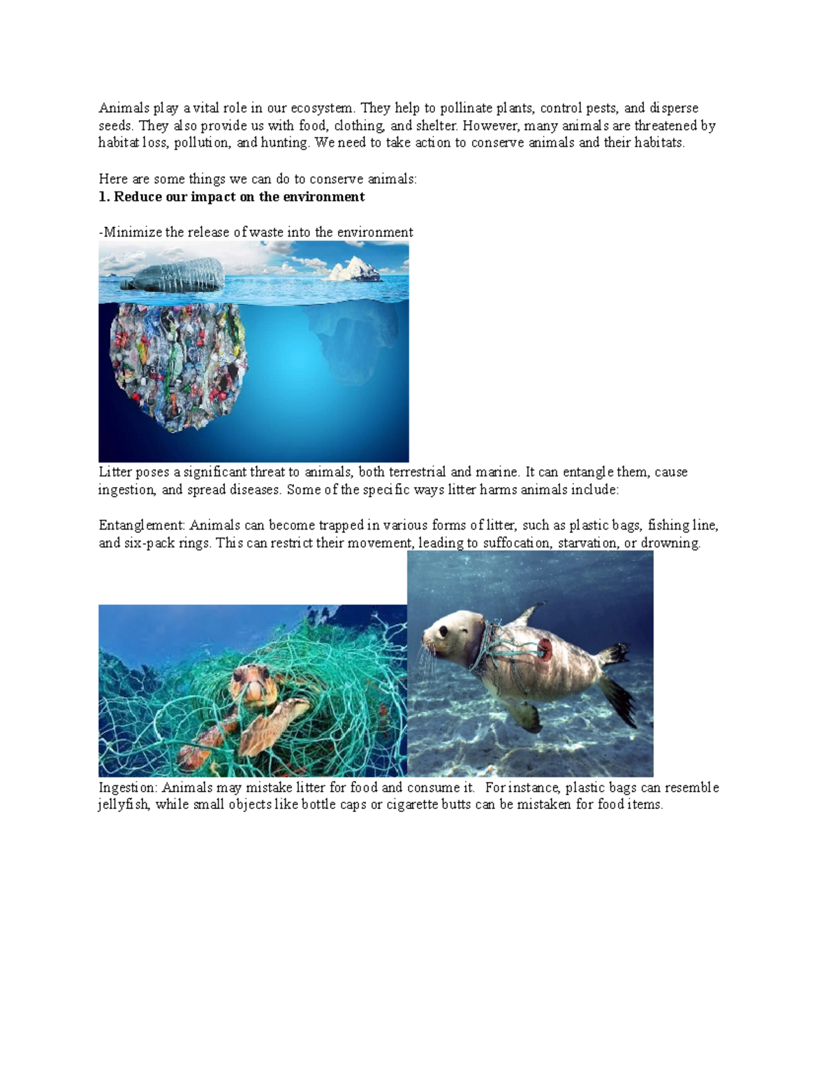 Animals play a vital role in our ecosyste 1 - They help to pollinate ...