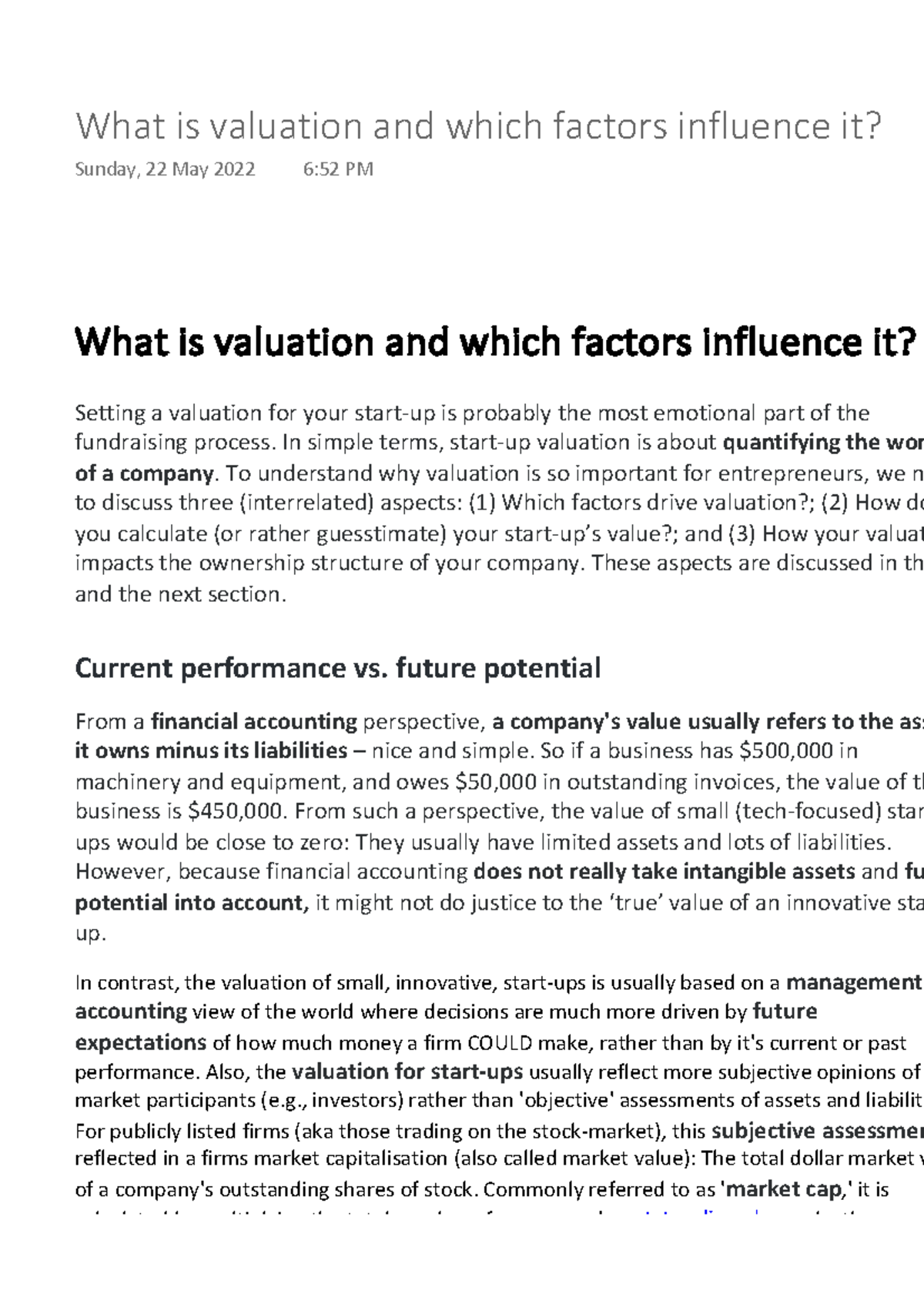 What is valuation and which factors influence it - In simple terms ...