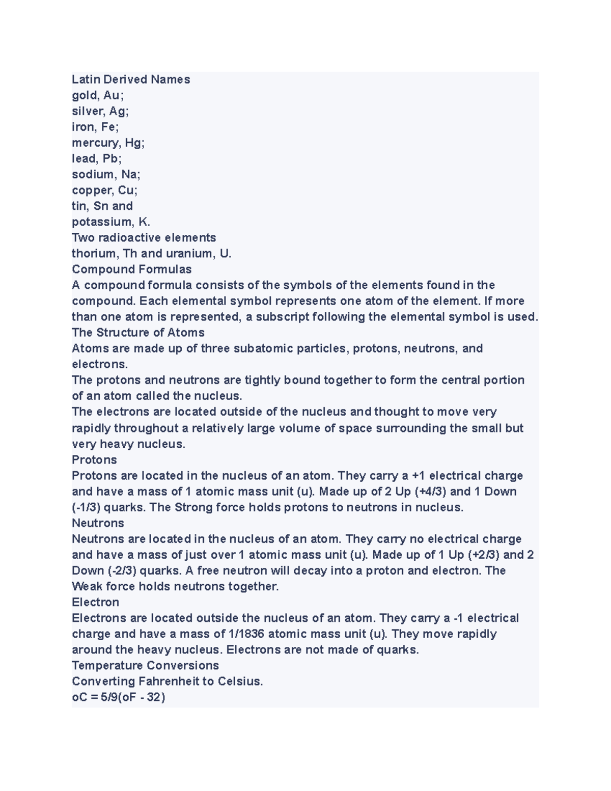 CHE103 #3 - EXAM REVIEW HELP - Latin Derived Names gold, Au; silver, Ag ...