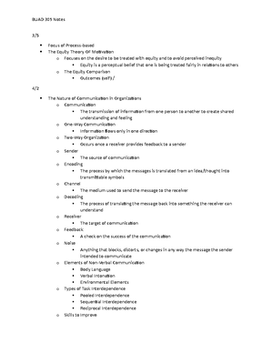 BUAD 309 Final Study Guide - BUAD 309 Final Study Guide Chapters 9 ...