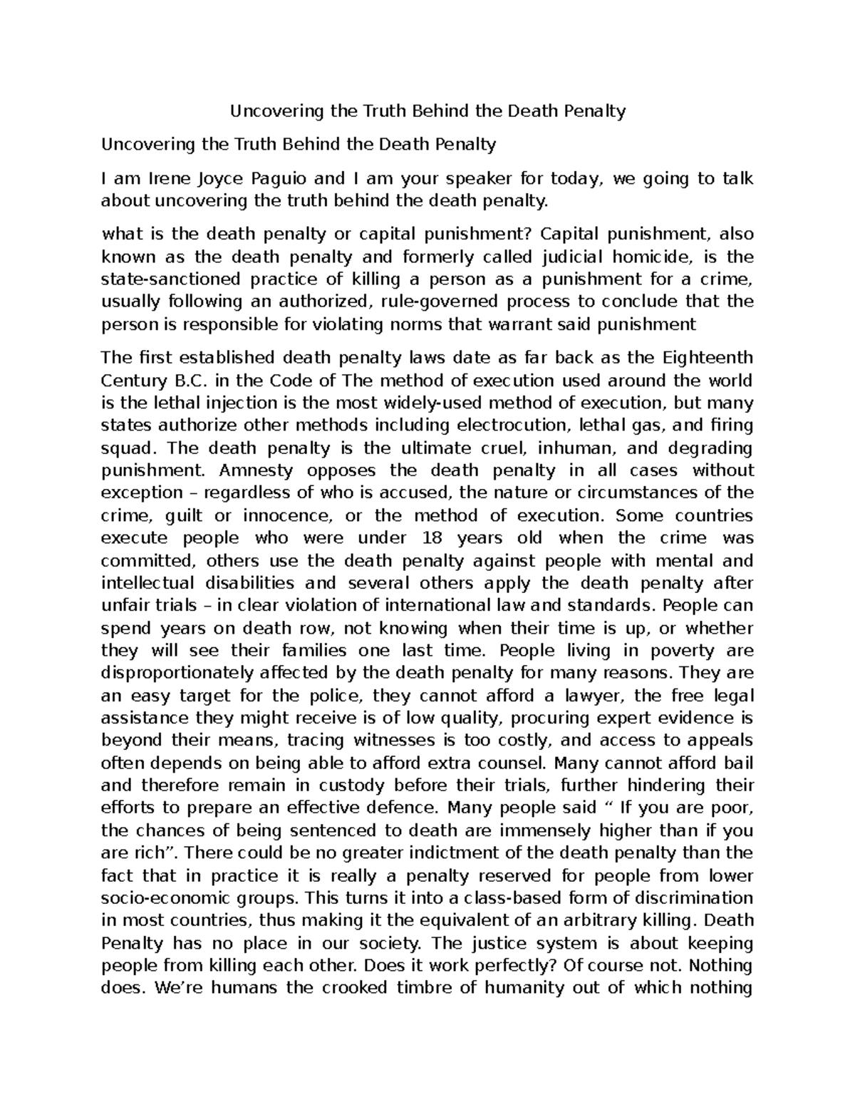 Document (21) - hello - Uncovering the Truth Behind the Death Penalty ...