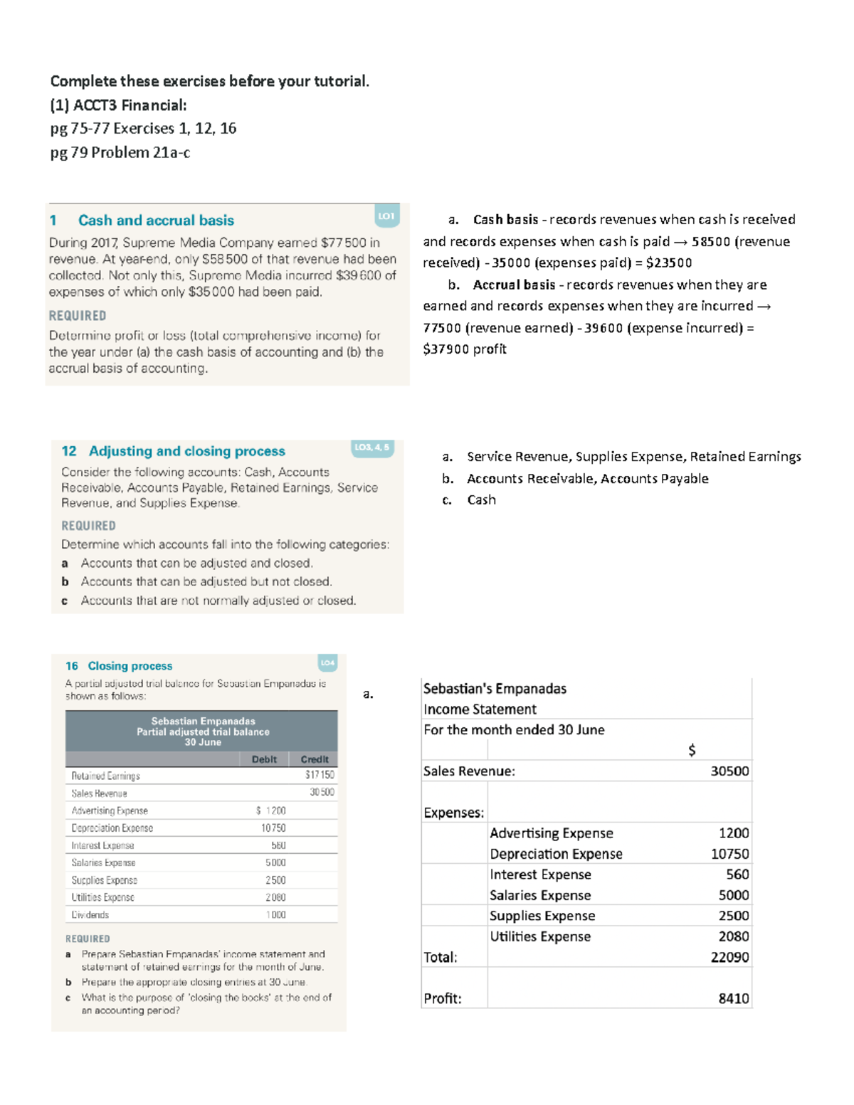 Accrual accounting and adjusting entries - Complete these exercises ...