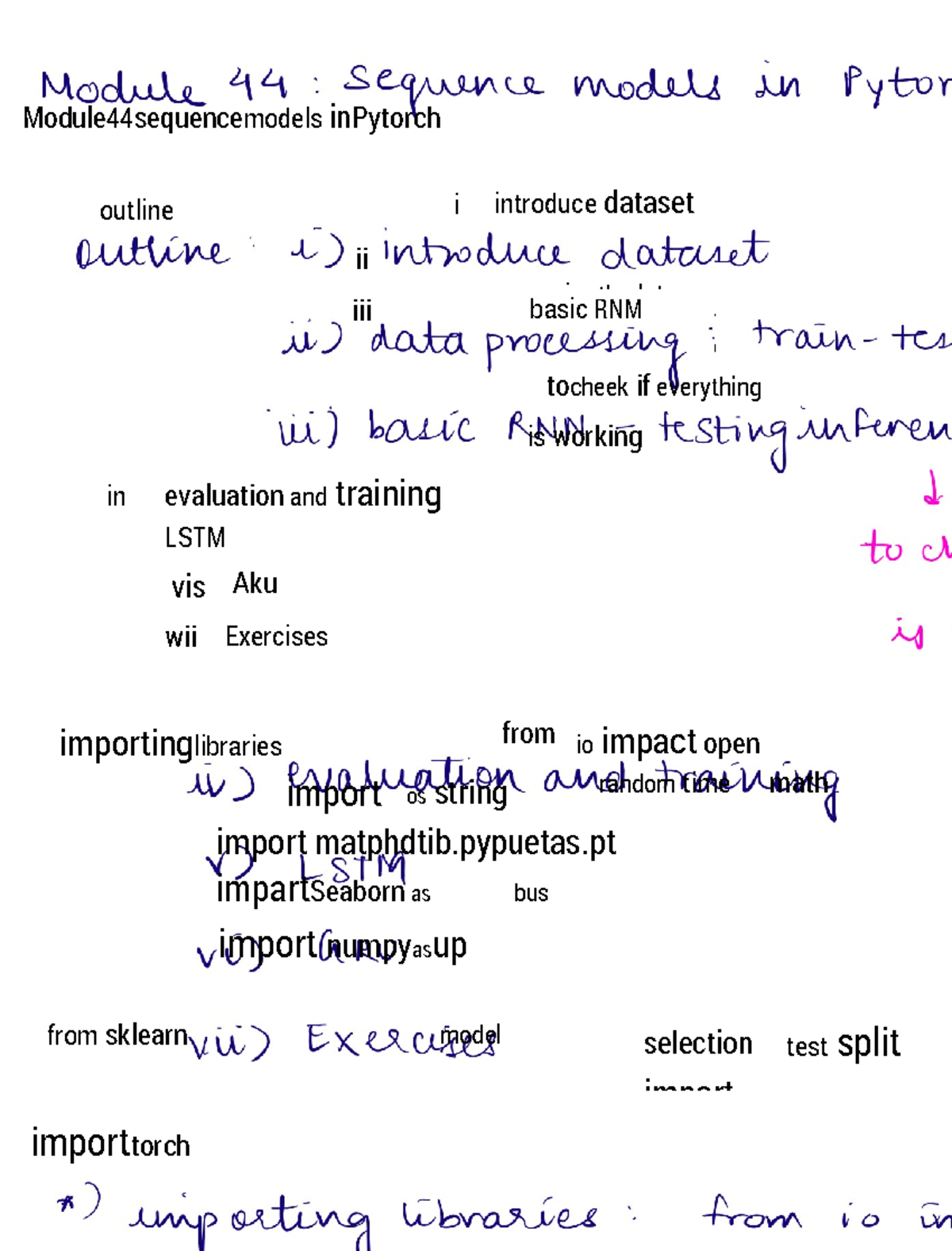 Module 44 Sequence Models In Pytorch Notes 0 Module 44 Sequencemodels Inpytorch Outline I