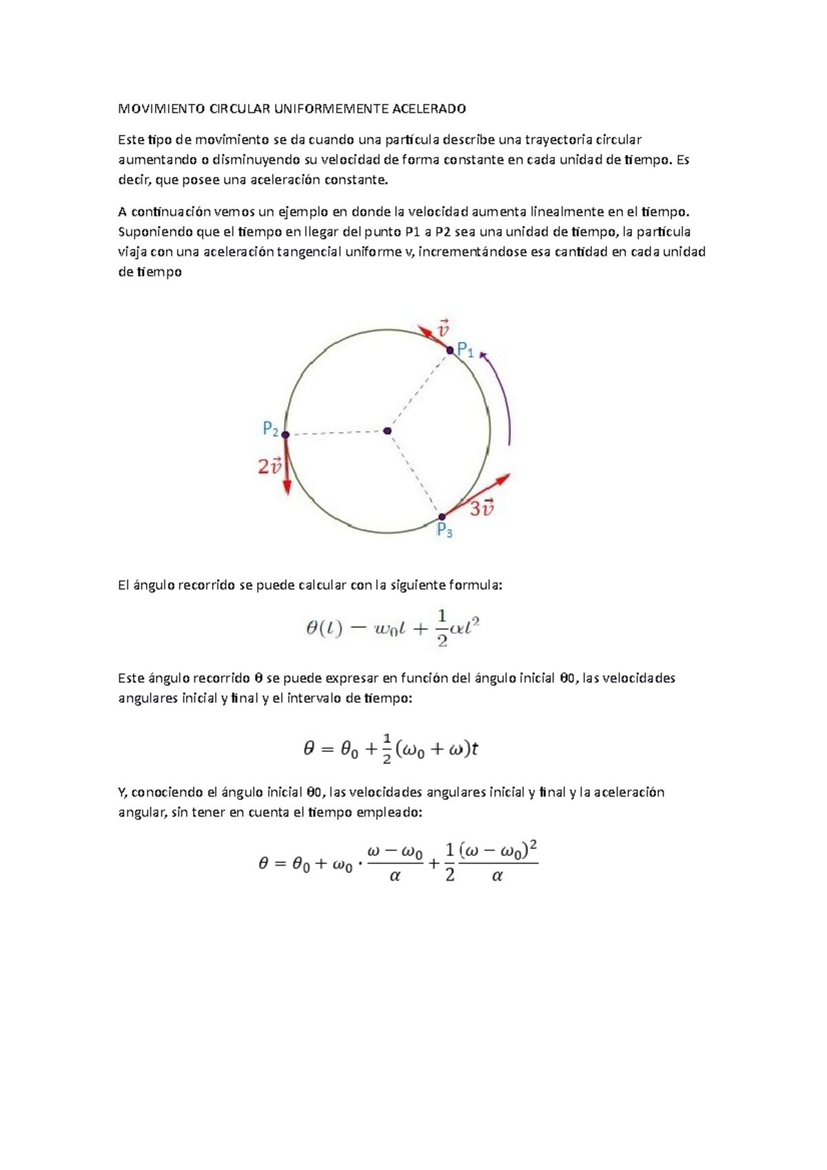 Movimiento Circular Uniformemente Acelerado - MOVIMIENTO CIRCULAR UNIFORMEMENTE ACELERADO Este ...