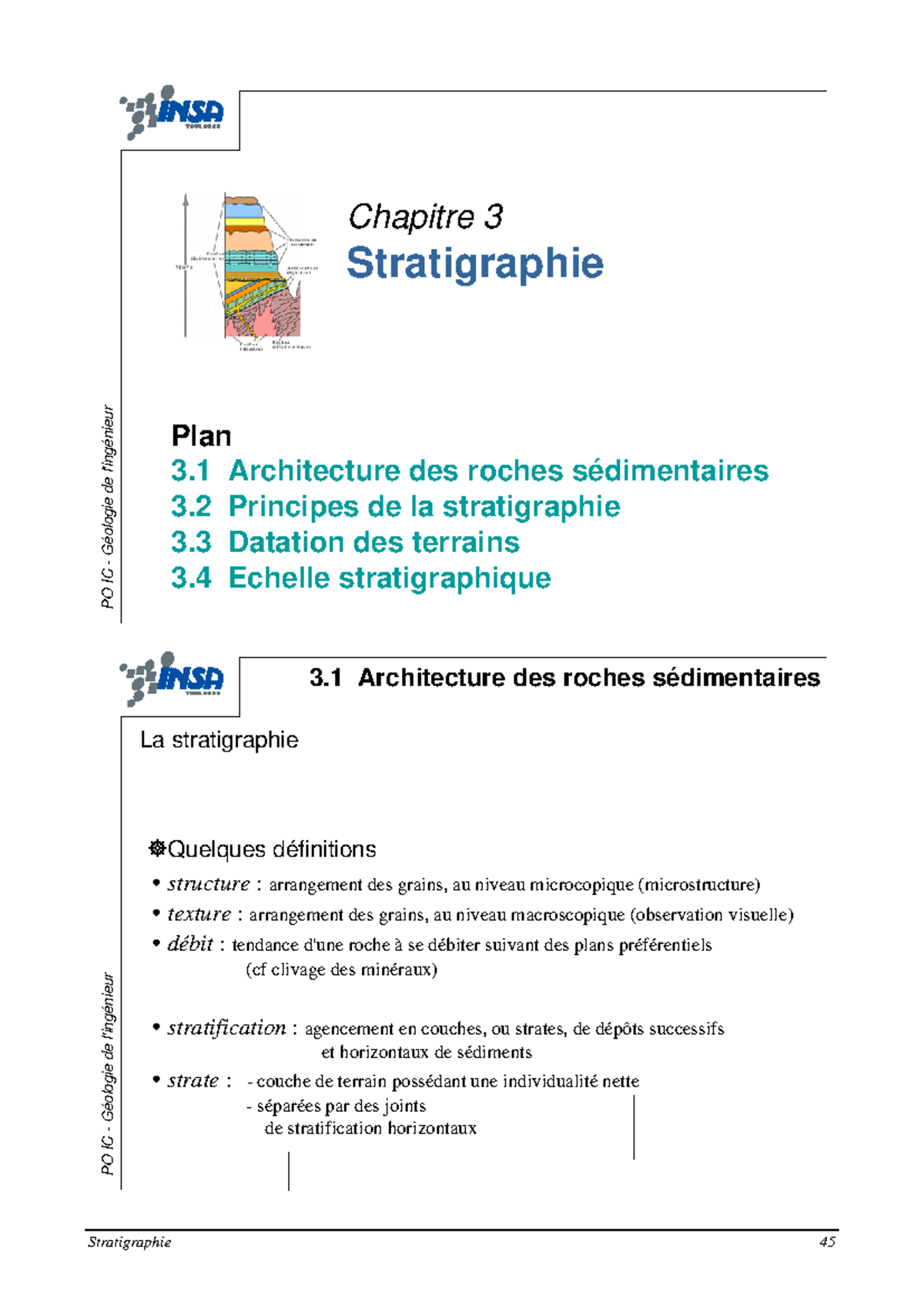 3 stratigraphie - cours - PO IC - Géologie de l'ingénieur Chapitre 3 ...