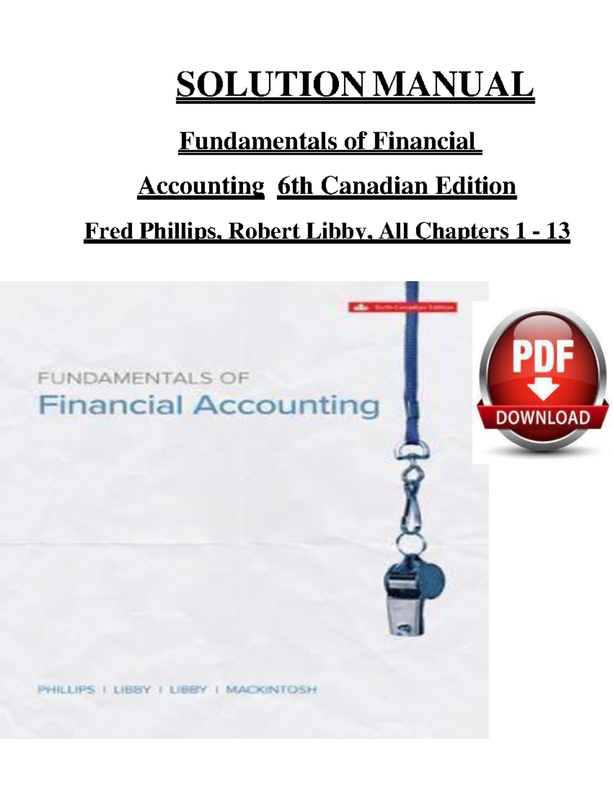 Solution manual for fundamentals of financial accounting 6ce fred phillips robert - SOLUTION ...