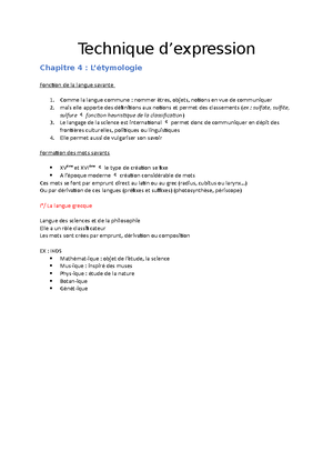 Chap I Technique d'éxpression - Technique d’expression Chapitre 1 : La communication La langue ...