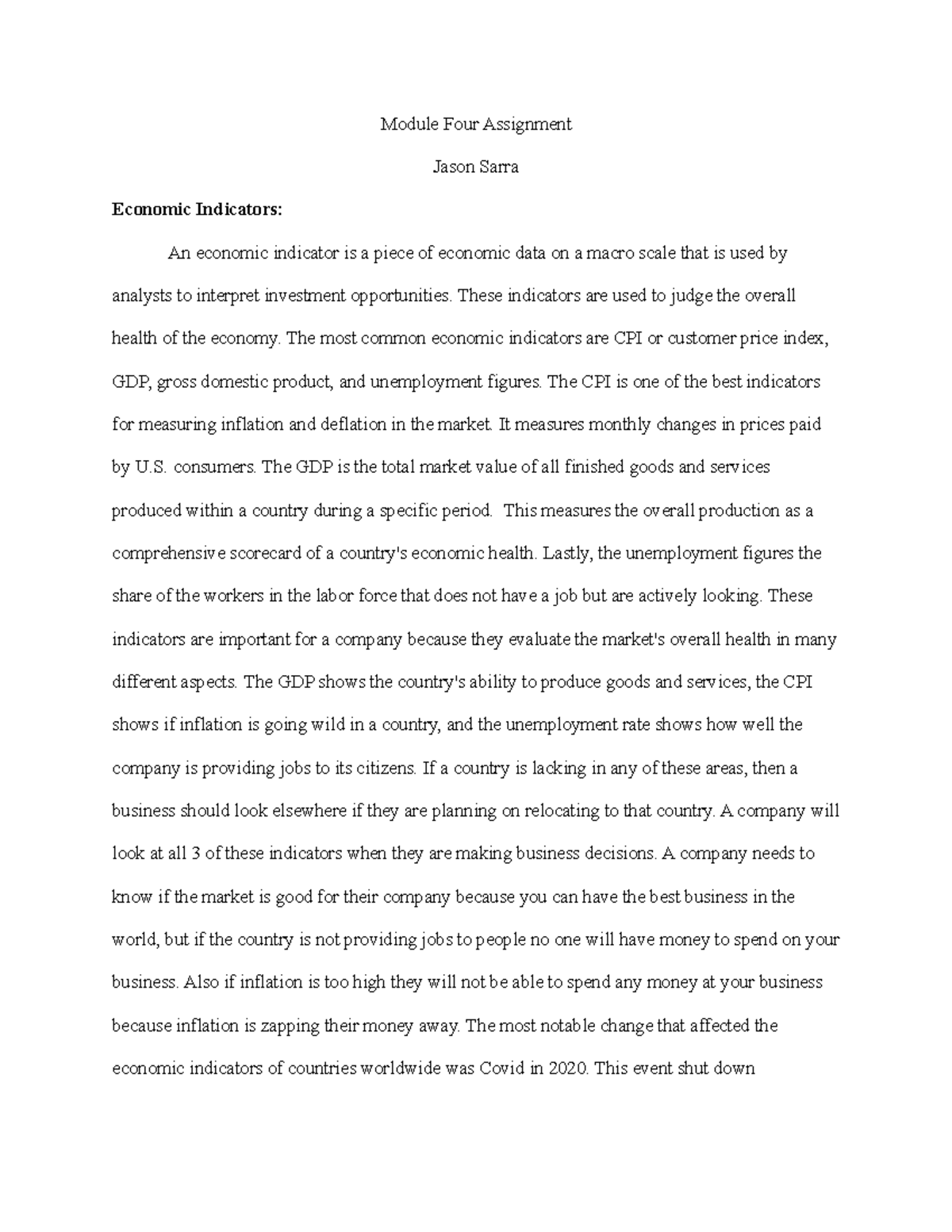 Module Four Assignment ACC 345 - Module Four Assignment Jason Sarra ...