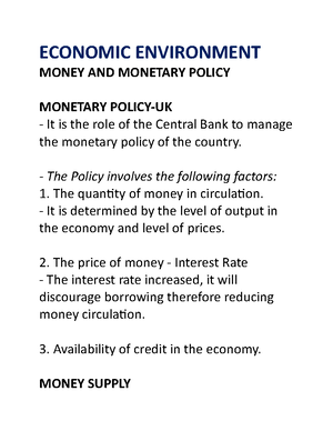 Financial Management Environment - FINANCIAL MANAGEMENT ENVIRONMENT Key ...