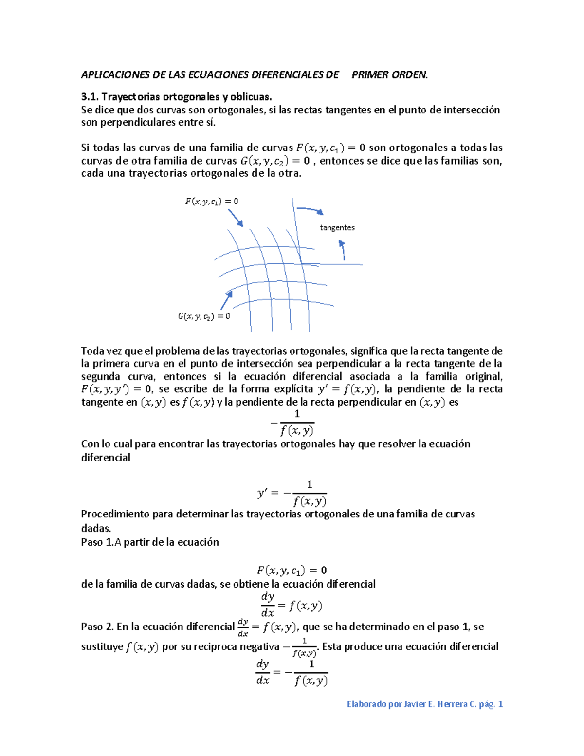 580351511 Trayectorias ortogonales y oblicuas - APLICACIONES DE LAS ECUACIONES DIFERENCIALES DE ...