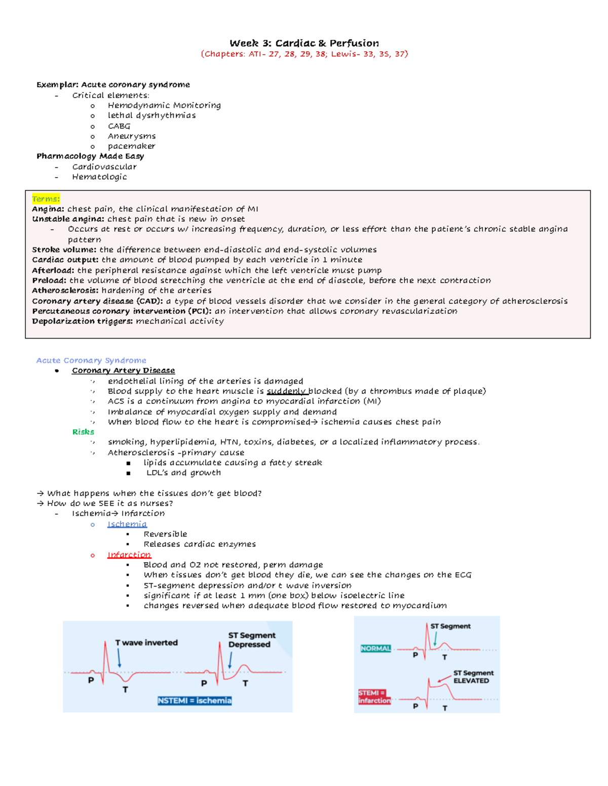 FILE 3856 - n480 - Week 3: Cardiac & Perfusion (Chapters: ATI- 27, 28 ...