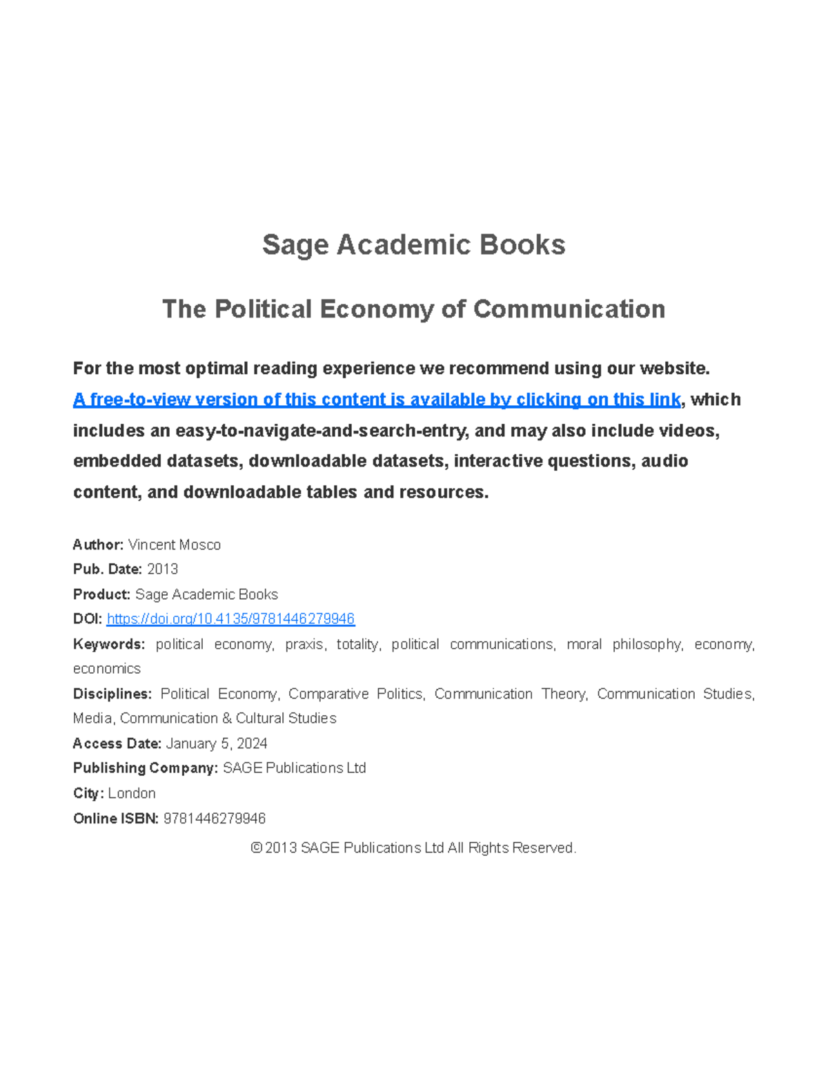 Vincent Mosco Chapter 2 the-political-economy-of-communication - Sage ...