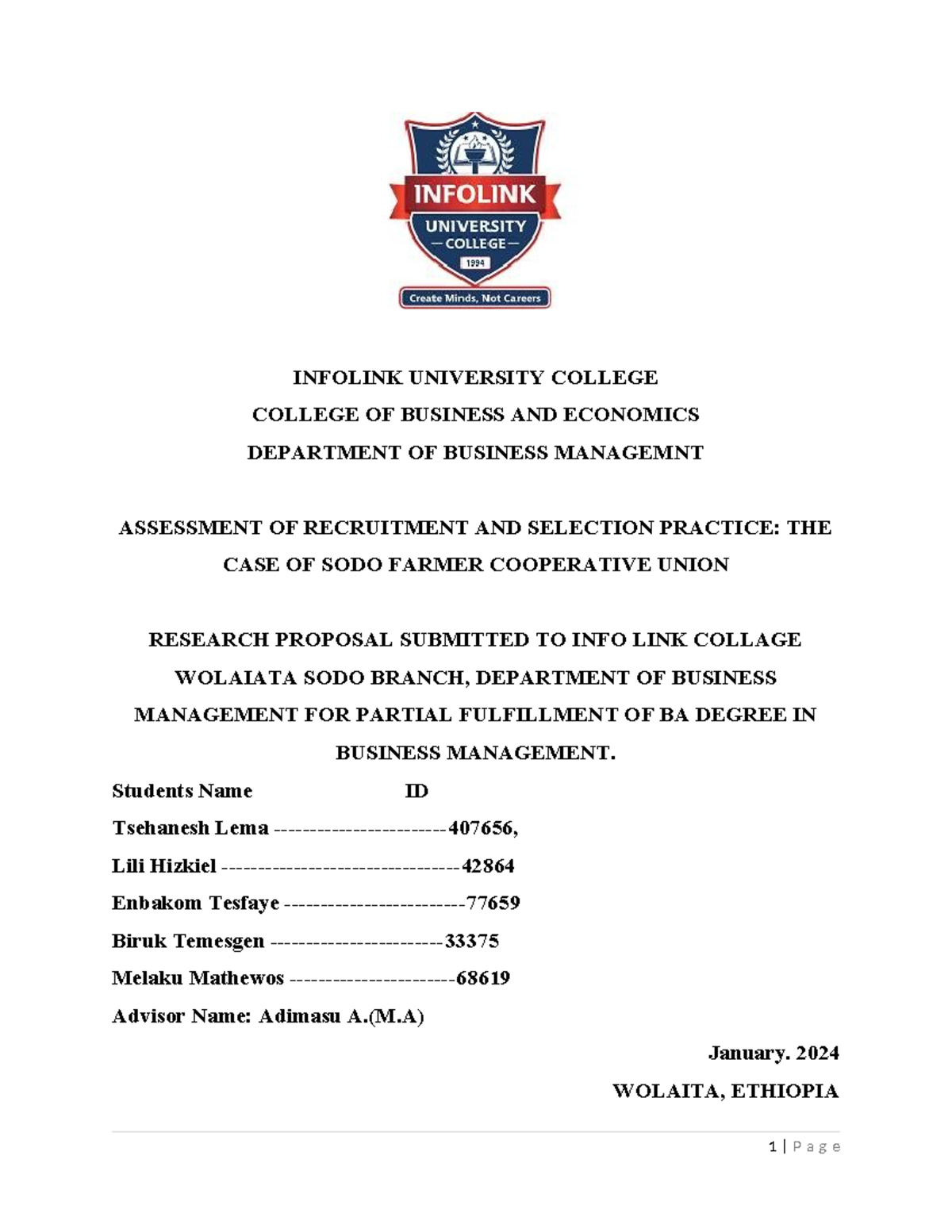 Farmers Cooperetive Union Proposal edited 2 - INFOLINK UNIVERSITY ...