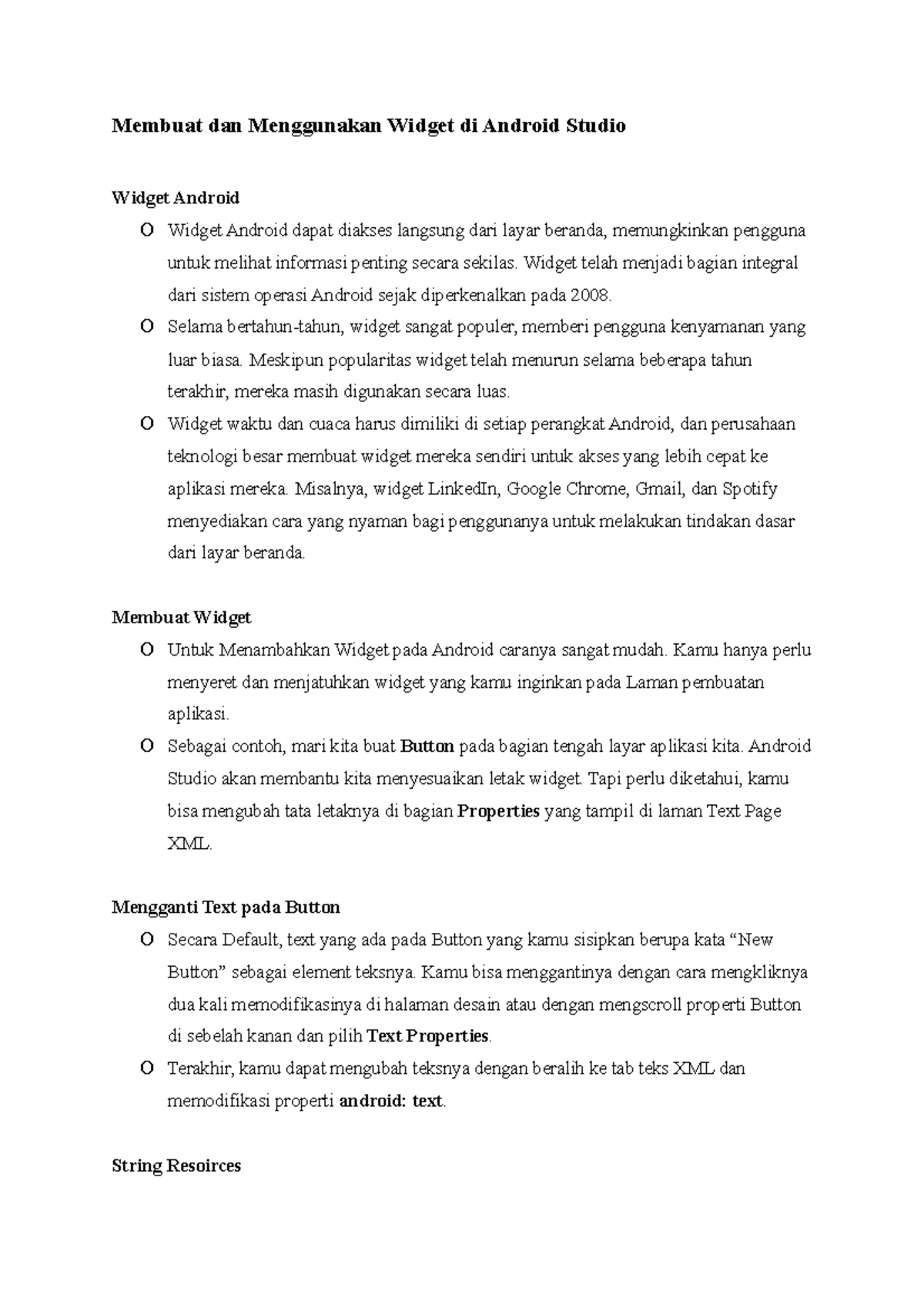 Membuat dan Menggunakan Widget di Android Studio - Widget telah menjadi ...