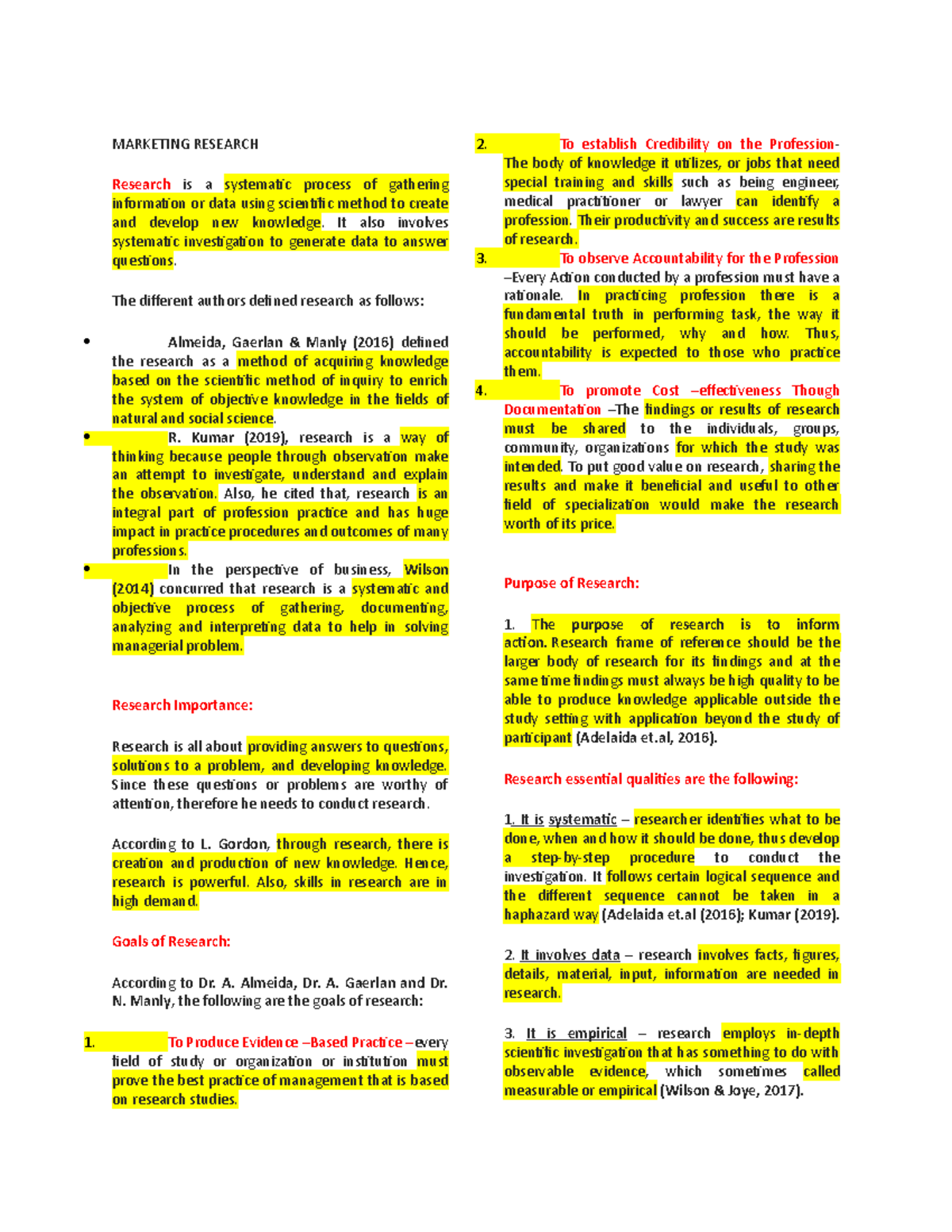 MR Reviewer - class notes for different business topics - MARKETING ...