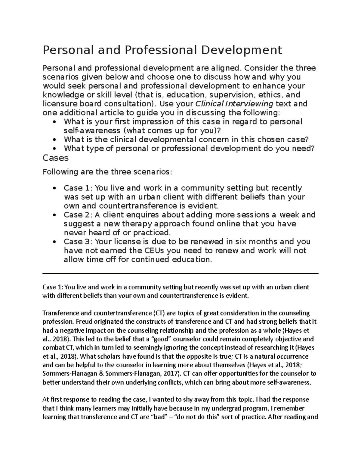 U9 Discussion post - Personal and Professional Development Personal and ...