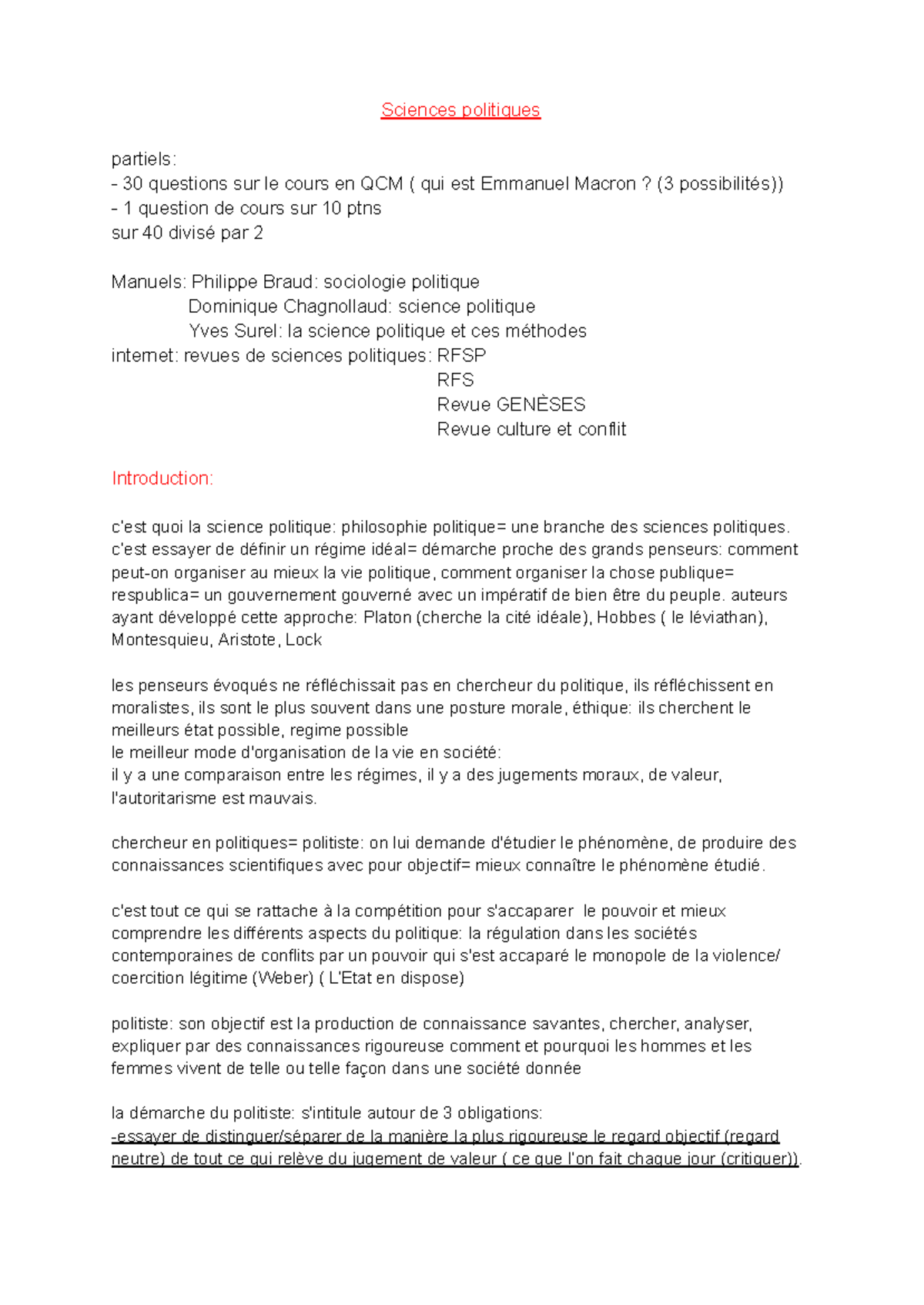 Sciences politiques - Cours de science politique licence 1 - Sciences ...