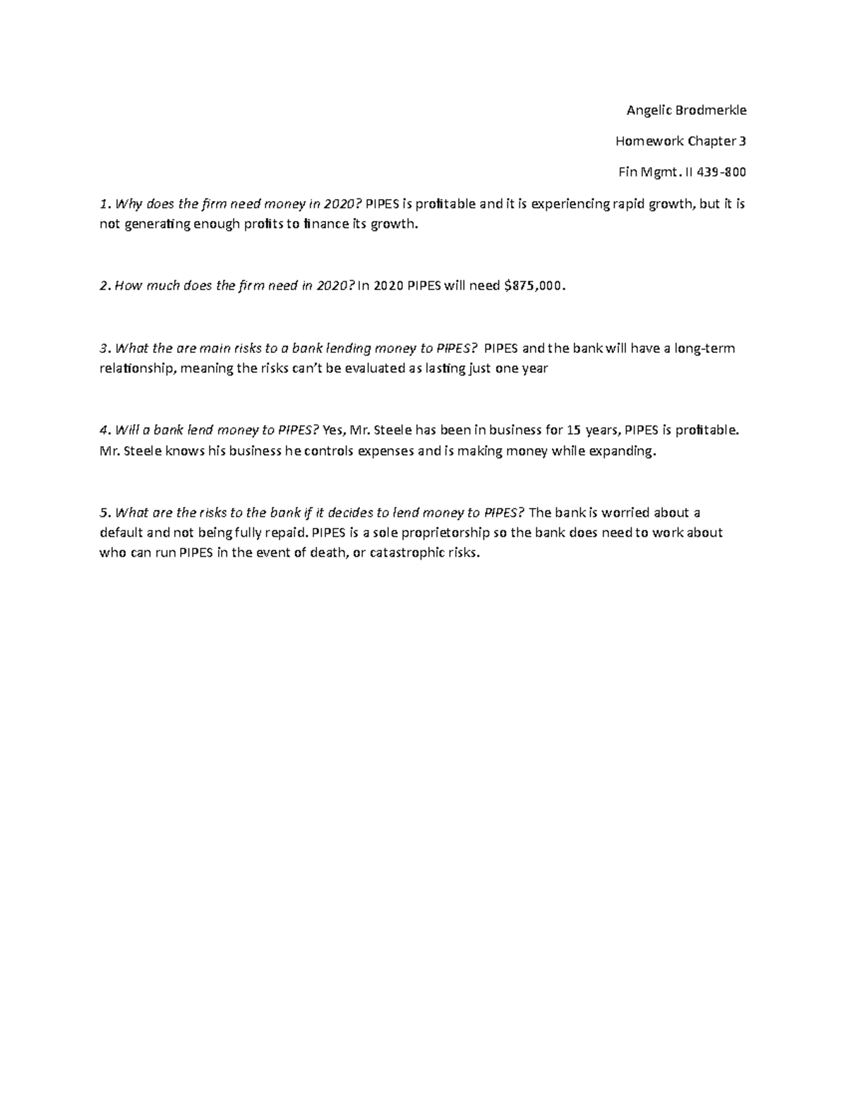 Homework 3 - Chapter 3 Lessons in Corporate Finance - Homework Chapter ...