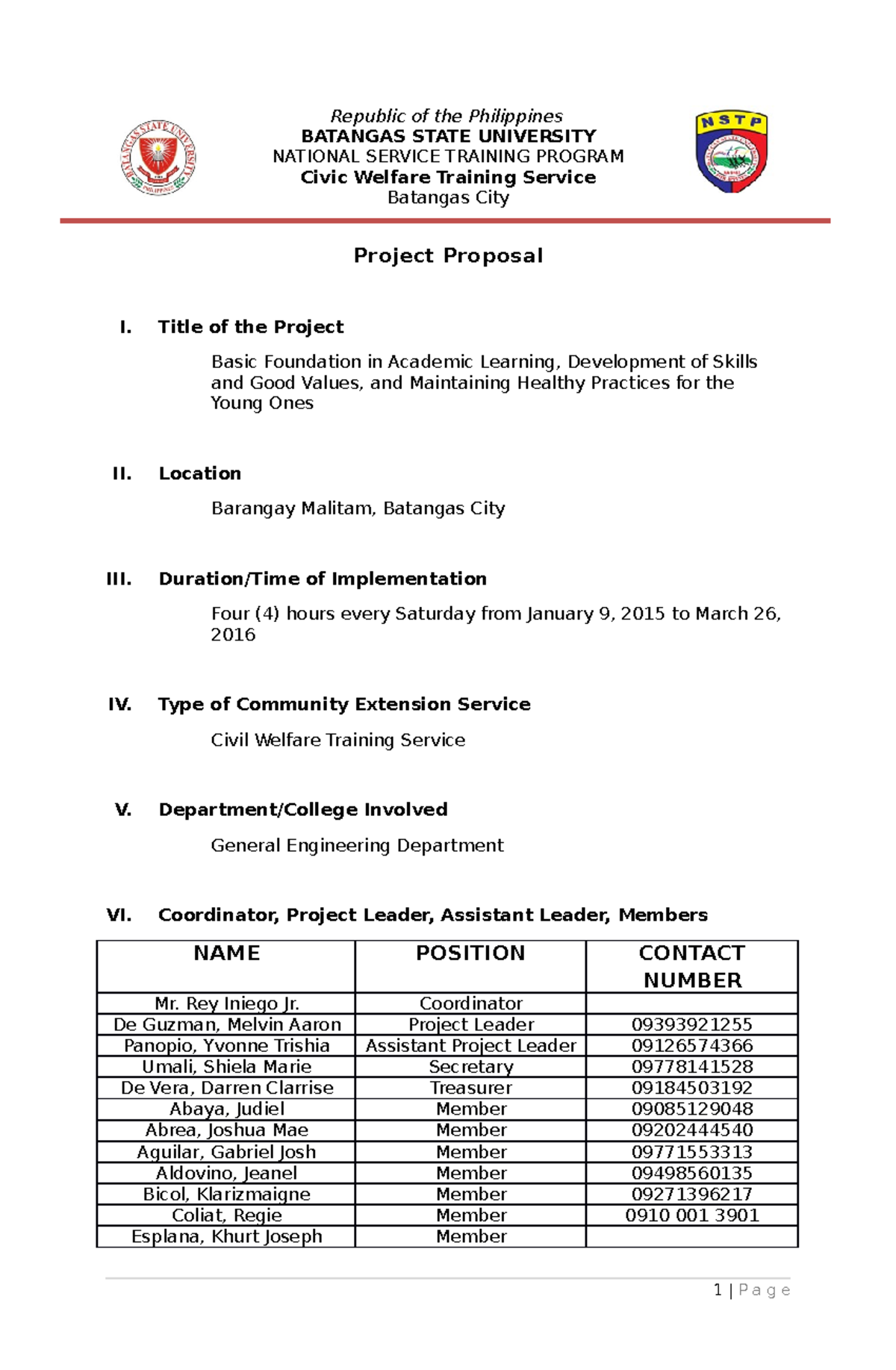 Pdfcoffee - Community Project Proposal - Republic of the Philippines ...
